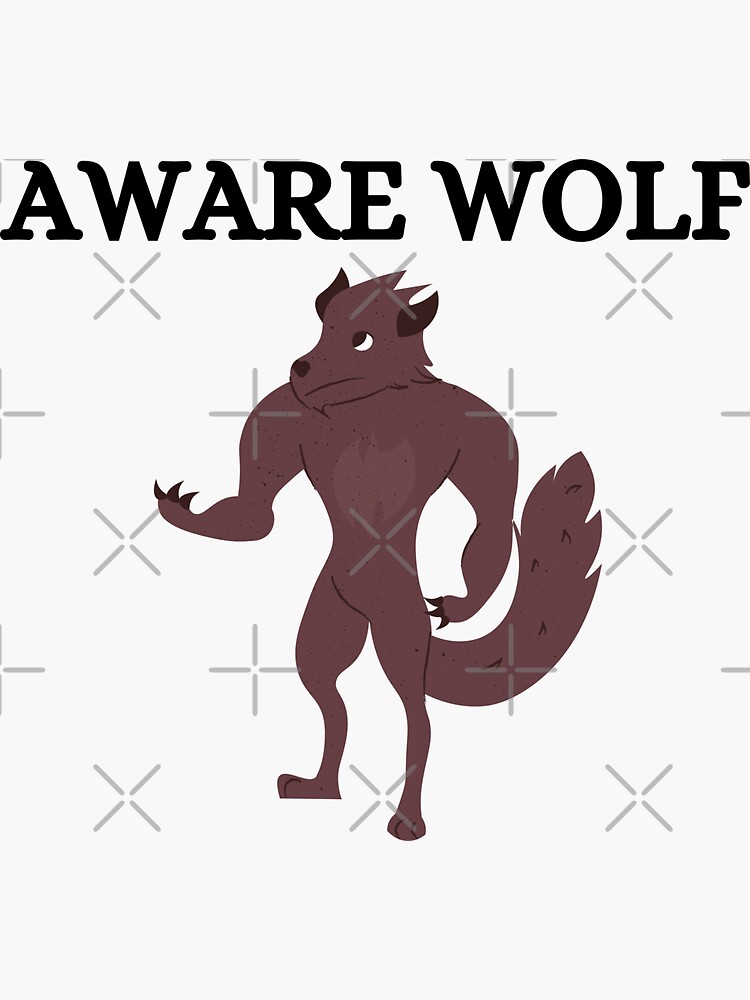"Aware Wolf Werewolf" Sticker by razvigod | Redbubble