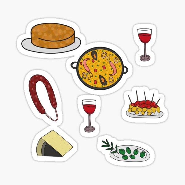 "Spanish food" Sticker by ByRachel | Redbubble
