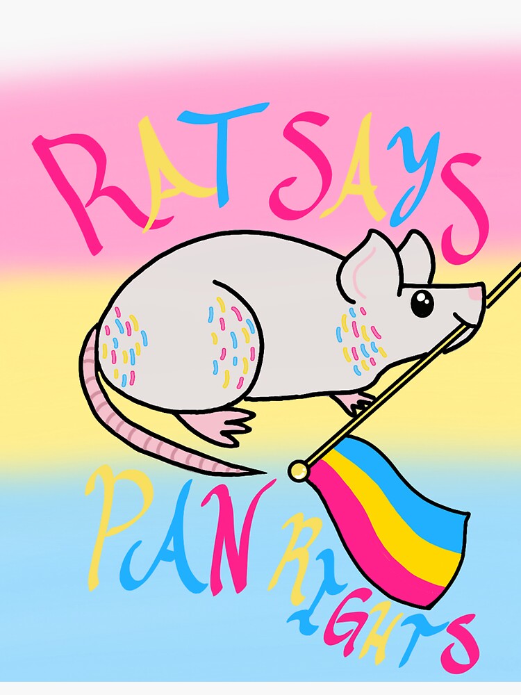 "Right says pan rights pastel flag background " Sticker for Sale by gay ...