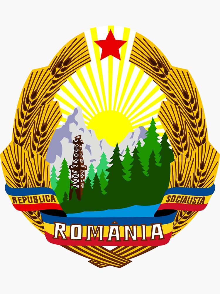 "Emblem of Romania, 1965-1989" Sticker for Sale by abbeyz71 | Redbubble