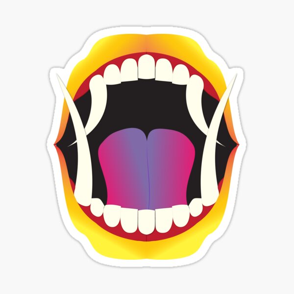 "Mythical Beast Mouth Illustration" Sticker for Sale by mockular ...