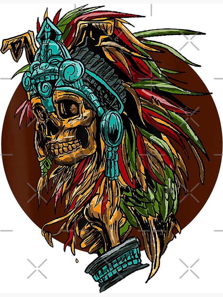 Póster «Calavera azteca Cool esqueleto de la cabeza de la muerte Idea ...