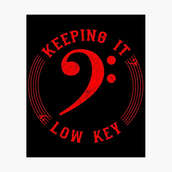 "Bass Clef Red - Vintage Musical Symbol" Photographic Print by ...