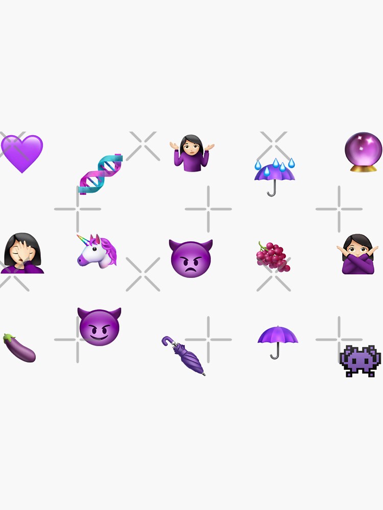 "Violet Emoji Stickers" Sticker for Sale by xkkx | Redbubble