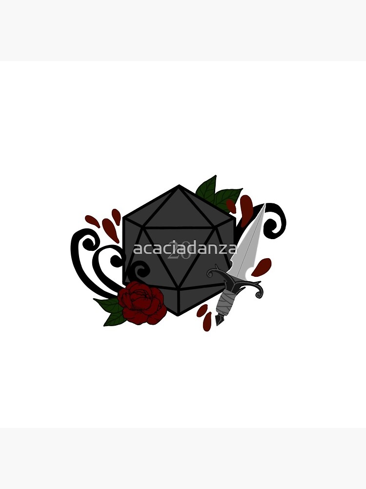 "Rogue Class d20 Dice" Pin by acaciadanza | Redbubble