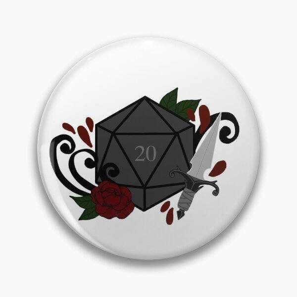 "Rogue Class d20 Dice" Pin by acaciadanza | Redbubble