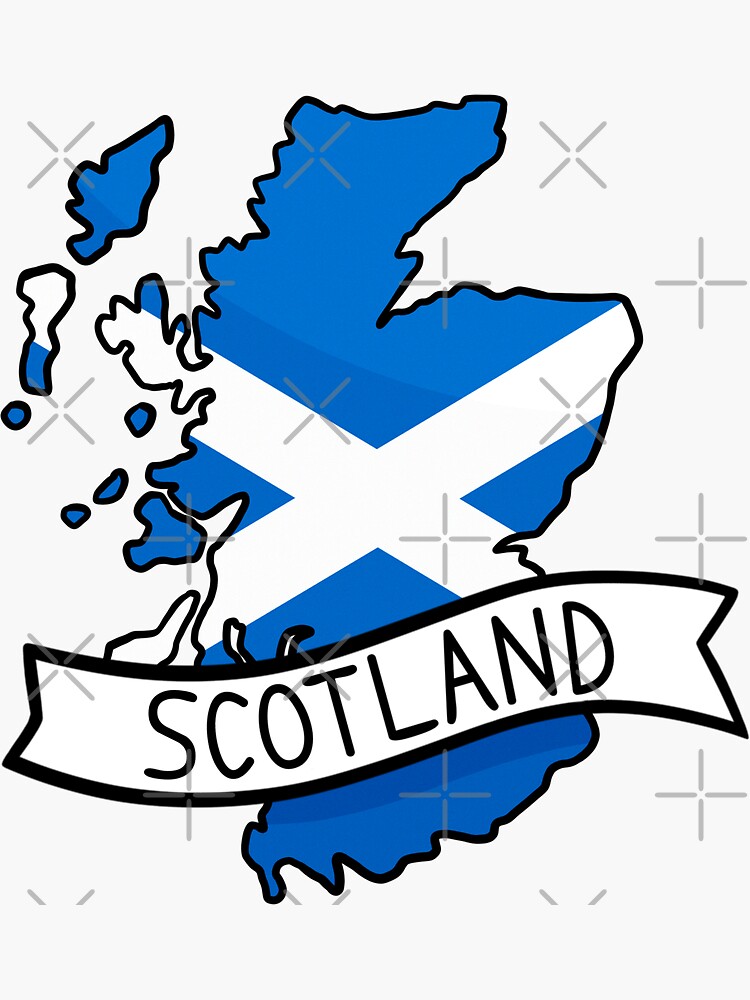"Scotland Flag Map Sticker" Sticker by Drawingvild | Redbubble