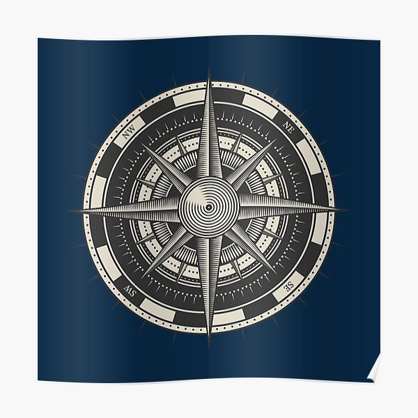 "Vintage nautical compass rose" Poster for Sale by oceanys | Redbubble