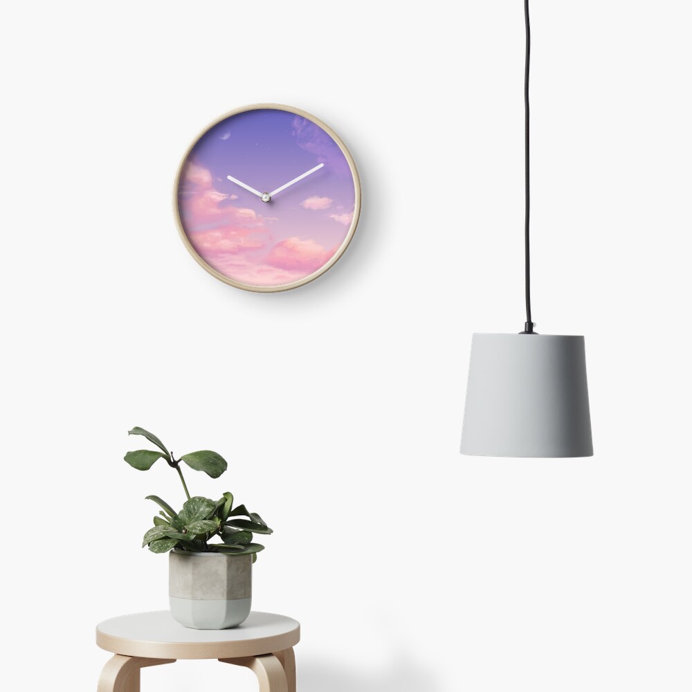 "Sky Purple Aesthetic Lofi" Clock by trajeado14 | Redbubble