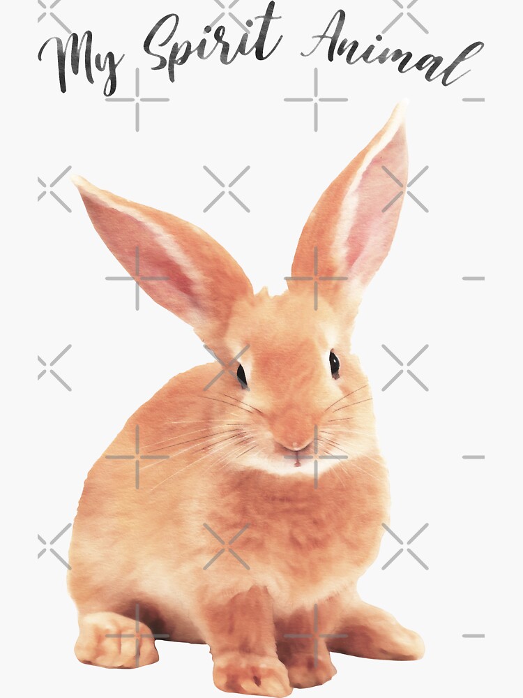 Pegatina «Bunny Spirit Animal Acuarela Imprimir» de EnchantedInn ...