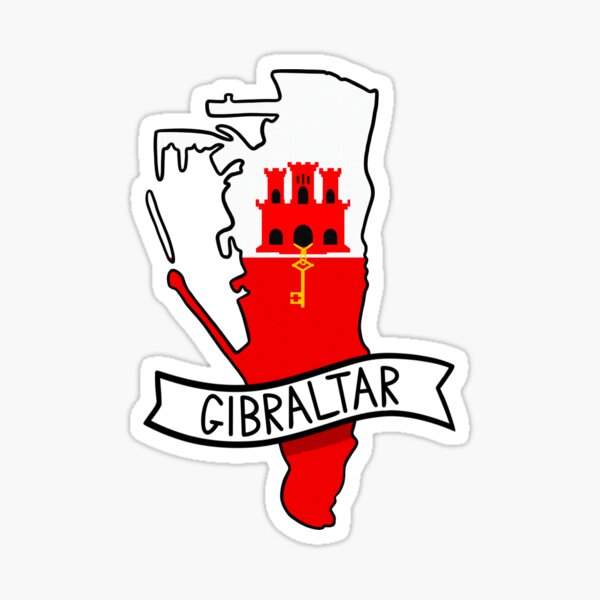 Pegatina «Pegatina Mapa de la bandera de Gibraltar» de Drawingvild ...