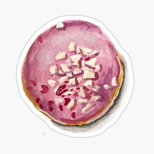 "Pink Strawberry Krispy Kreme doughnut" Sticker for Sale by Polina ...