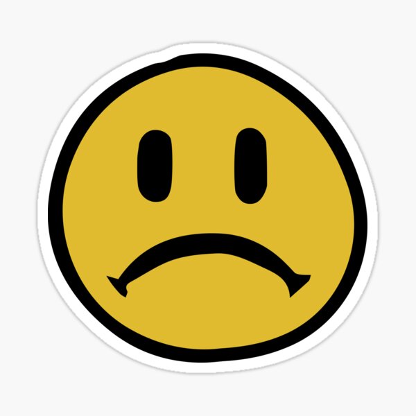 Sad Face Emoji Stickers | Redbubble