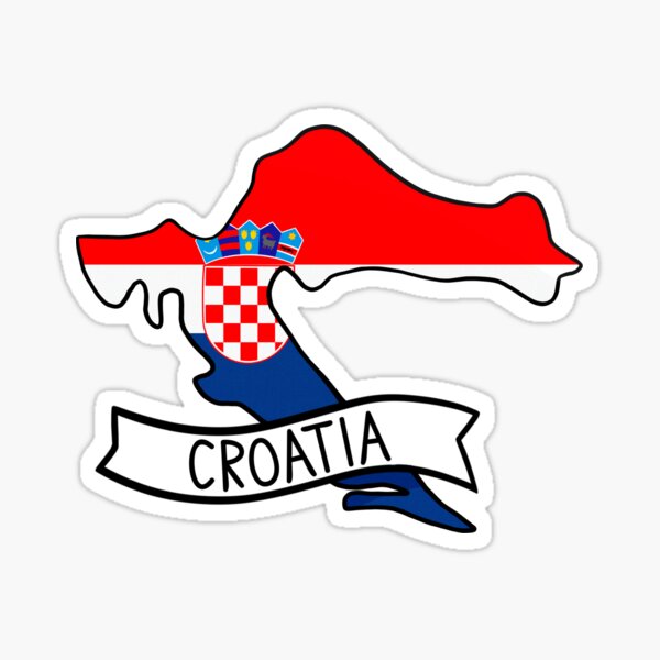 "Croatia Flag Map Sticker" Sticker by Drawingvild | Redbubble