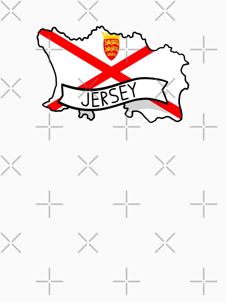"Bailiwick of Jersey Flag Map Sticker" T-shirt for Sale by Drawingvild ...