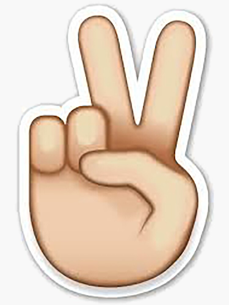 "Peace sign emoji " Sticker for Sale by idkbutpuppies | Redbubble
