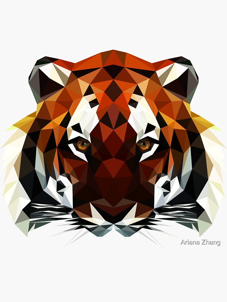 "Geometric Tiger" Sticker for Sale by arianazhang | Redbubble