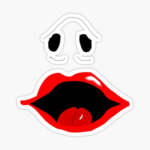 "Nose and Red Lips Mask" Sticker for Sale by TheShirtster | Redbubble
