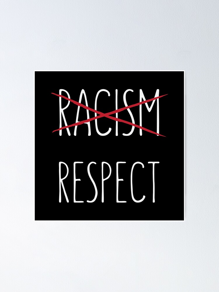 "Respect - No to racism" Poster by Ferla | Redbubble