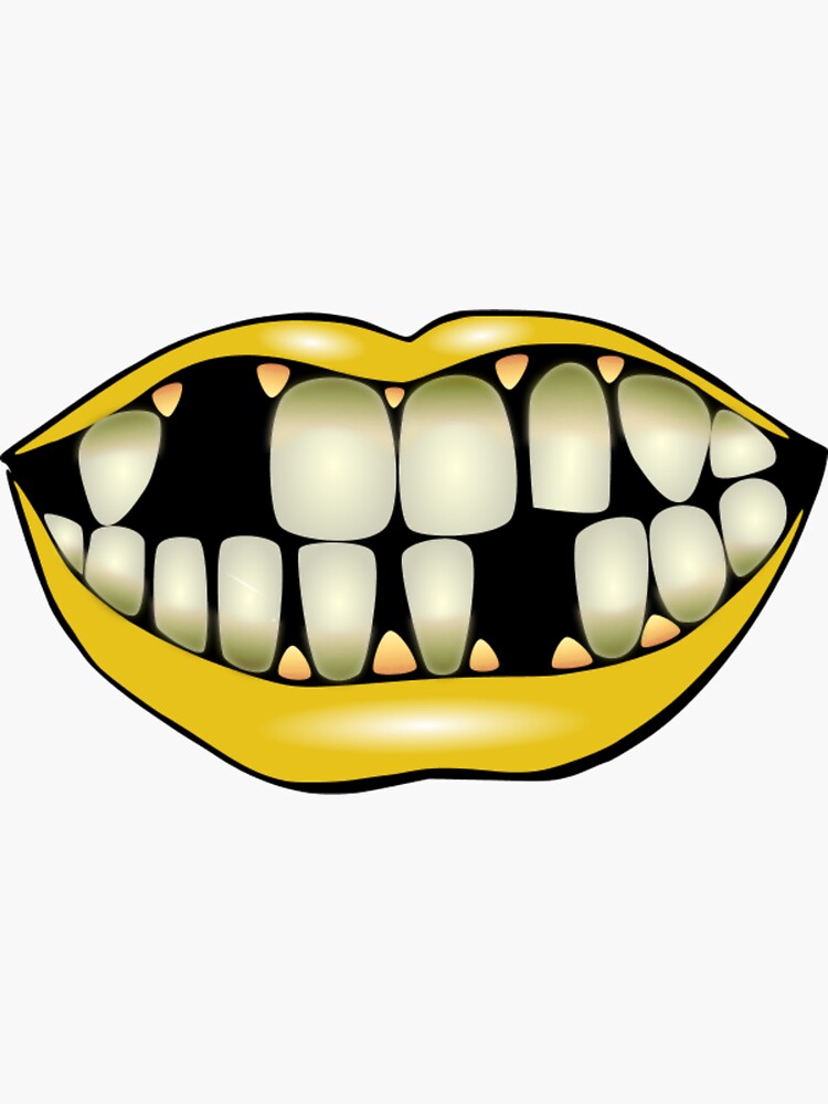 "Bad Teeth Mask (Yellow)" Sticker by TheShirtster | Redbubble
