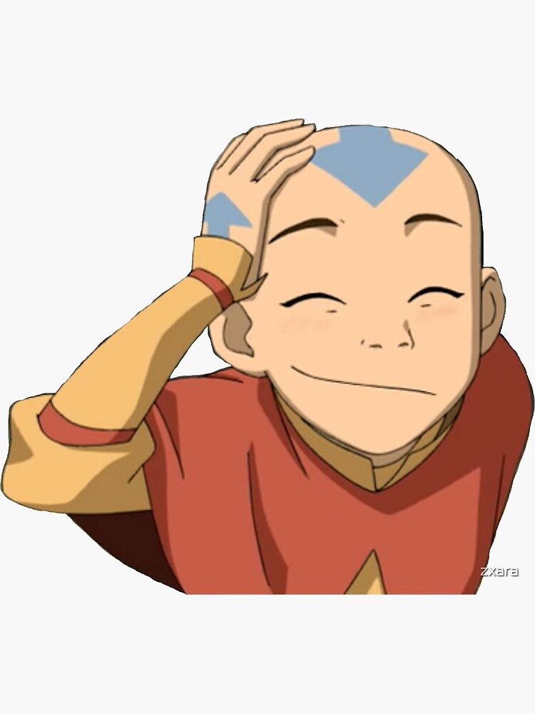 "aang rubbing his head" Sticker by zxara | Redbubble