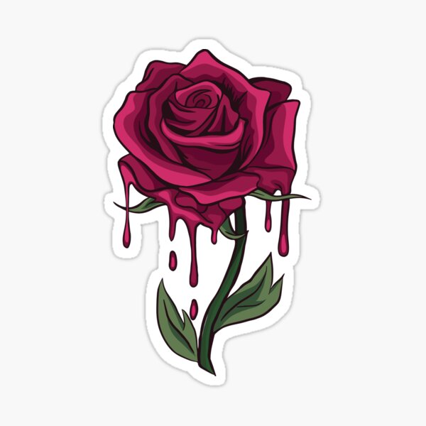 Bleeding Rose Stickers | Redbubble