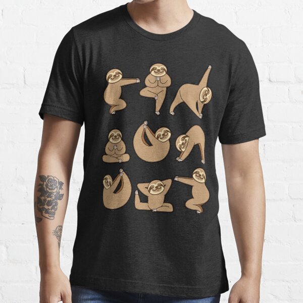 "Cute Sloth Yoga" T-shirt for Sale by plushism | Redbubble | sloth t ...
