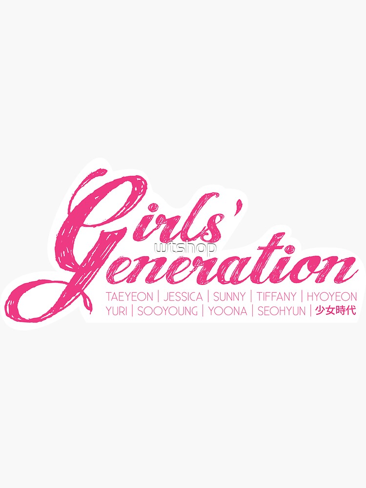 "Girls' Generation - Cursive" Sticker by wtshop | Redbubble