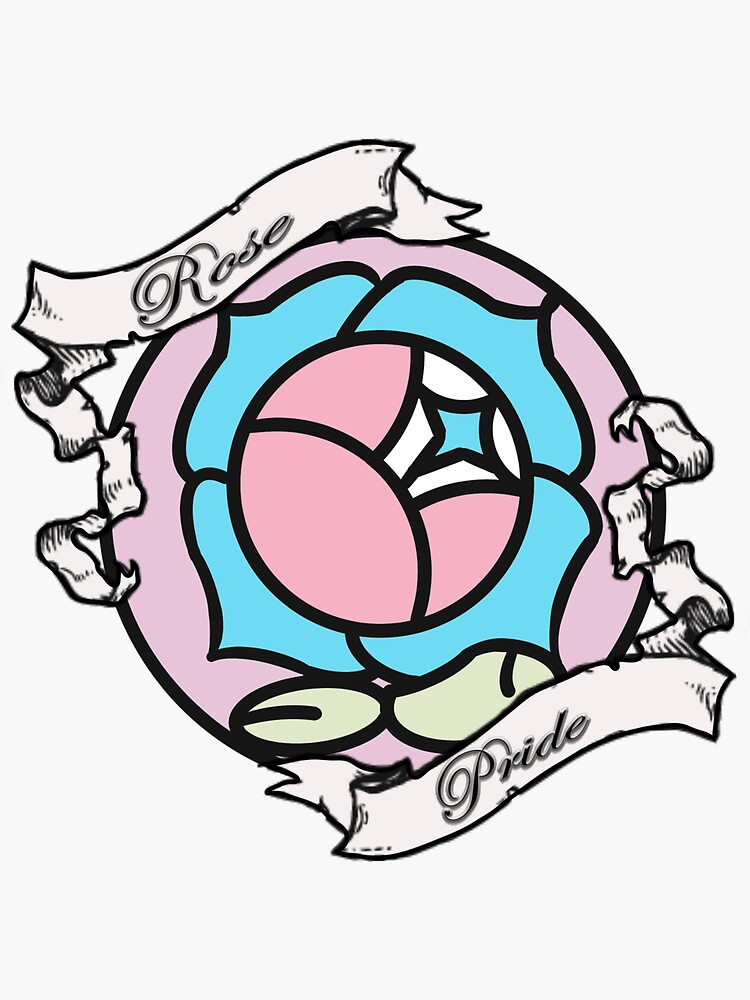 "Rose Pride Transgender" Sticker by TrotLOeilArt | Redbubble