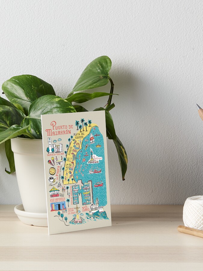 "Puerto de Mazarron - Tourist Map" Art Board Print by mzrn-souvenirs ...