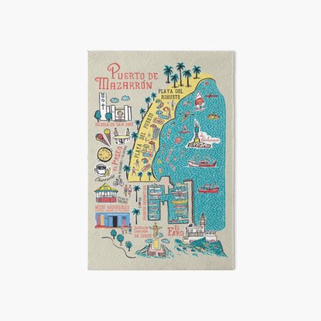 "Puerto de Mazarron - Tourist Map" Art Board Print by mzrn-souvenirs ...