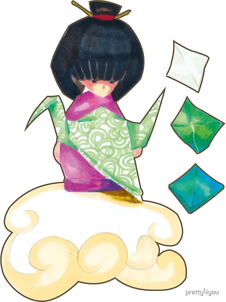 "Kokeshi and Origami Crane (Chibi Version for Kids and Kawaii-Lovers ...