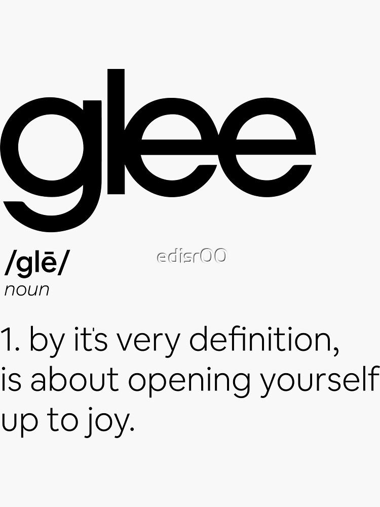 "glee definition" Sticker for Sale by edisr00 | Redbubble