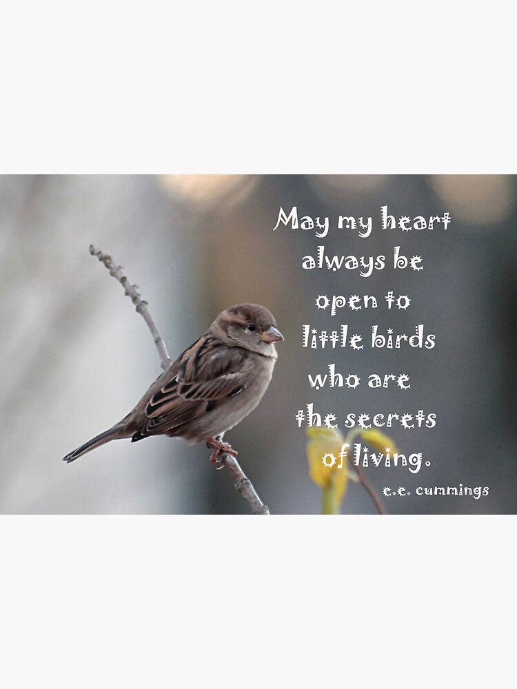 "Sparrow with quote about little birds" Sticker for Sale by ...