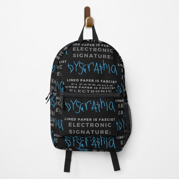 "dysgraphia, lined paper is fascist, funny" Backpack for Sale by ...