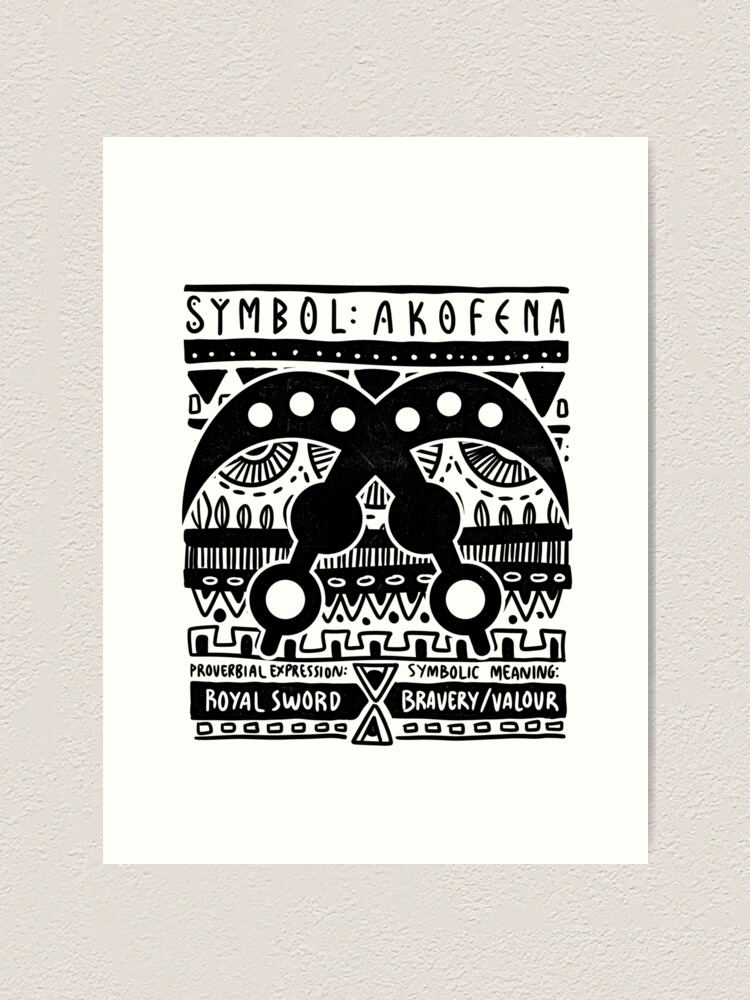 "Akofena | Ghana Adinkra Symbols | (Black)" Art Print for Sale by ...