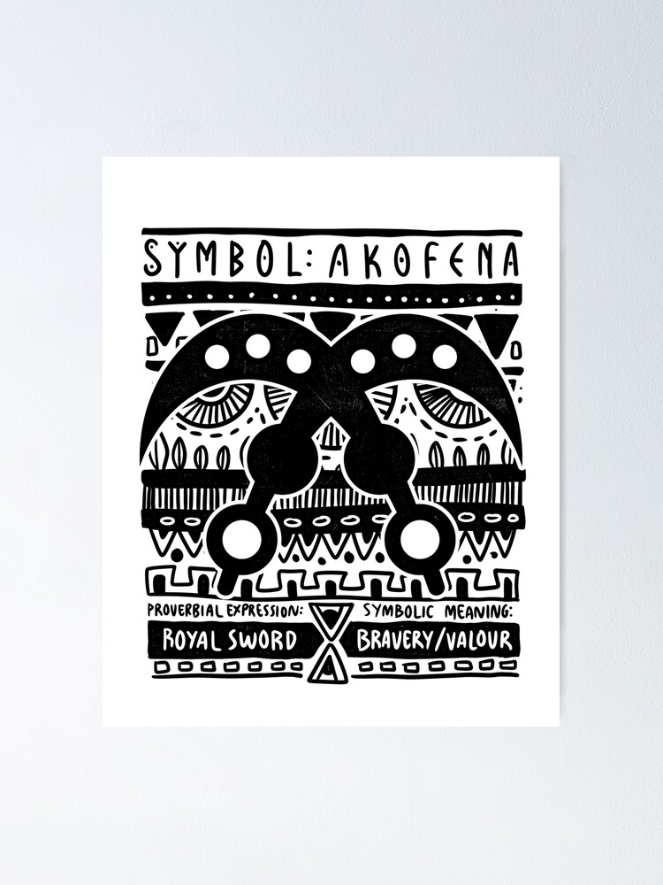 "Akofena | Ghana Adinkra Symbols | (Black)" Poster by TheHouseof ...