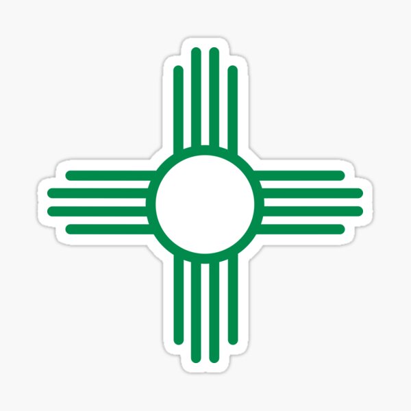 "Zia Symbol - Green Sun" Sticker by madmattman | Redbubble