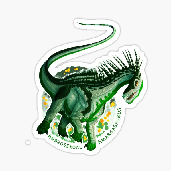 "Androsexual Amargasaurus (with text) " Sticker for Sale by rafallerart ...