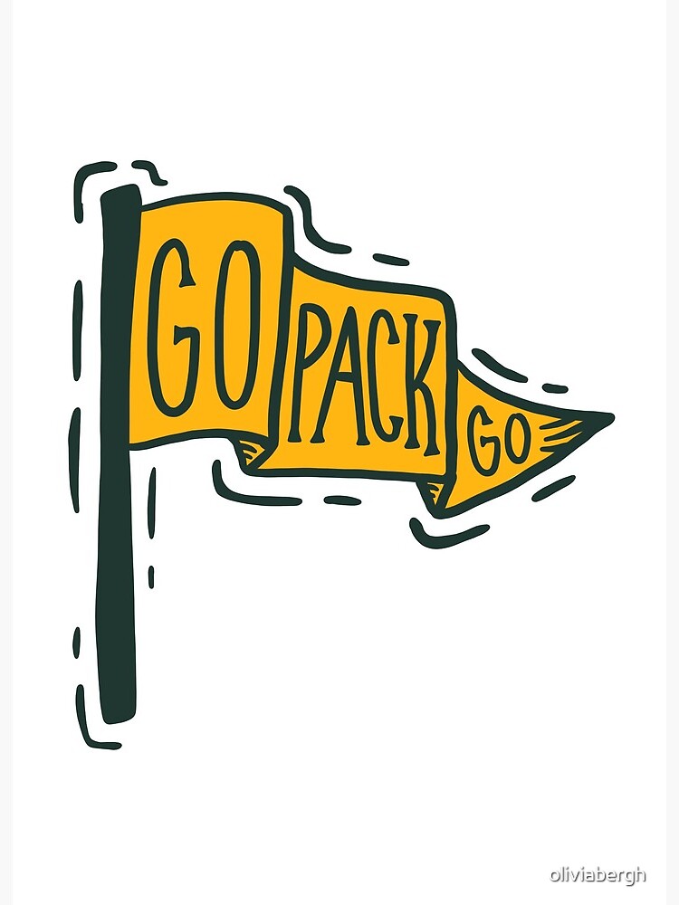 "Go Pack Go Flag" Art Board Print for Sale by oliviabergh | Redbubble
