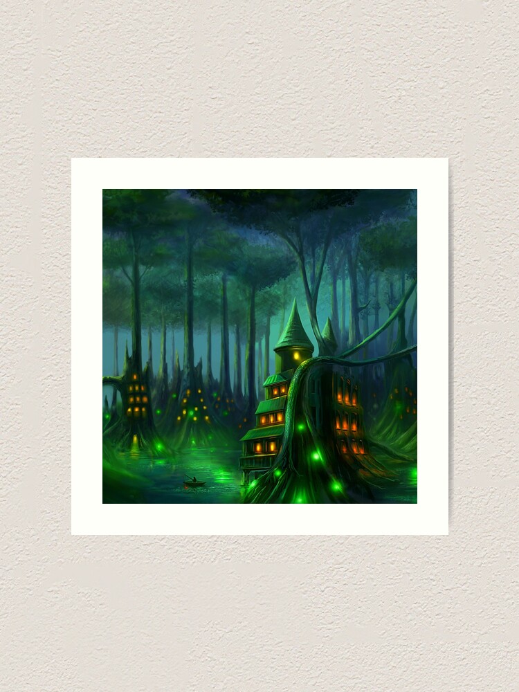"Fantasy landscape Dark Elf forest " Art Print for Sale by Maks08 ...