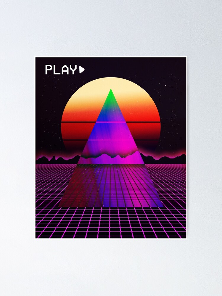 "Aesthetic Synthwave Outrun Style Grid Sunset sunrise Design design ...