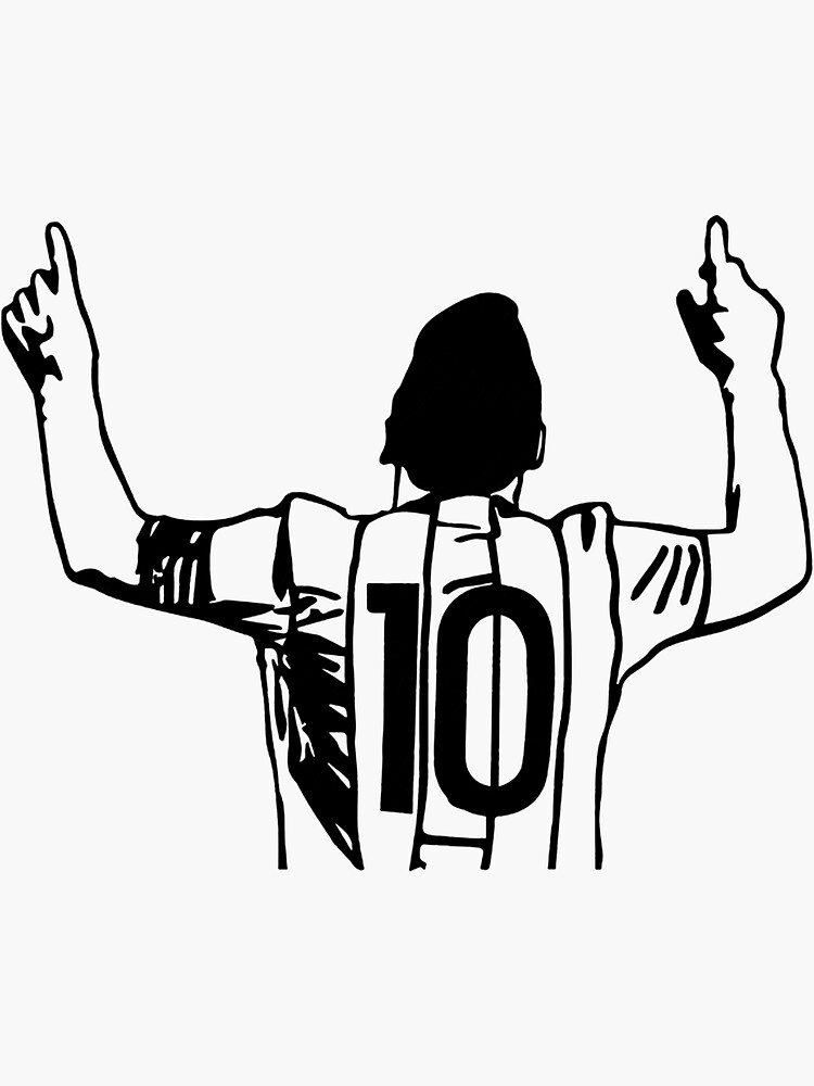 "Lionel Messi Celebration - Number 10" Sticker for Sale by RaheemComps ...
