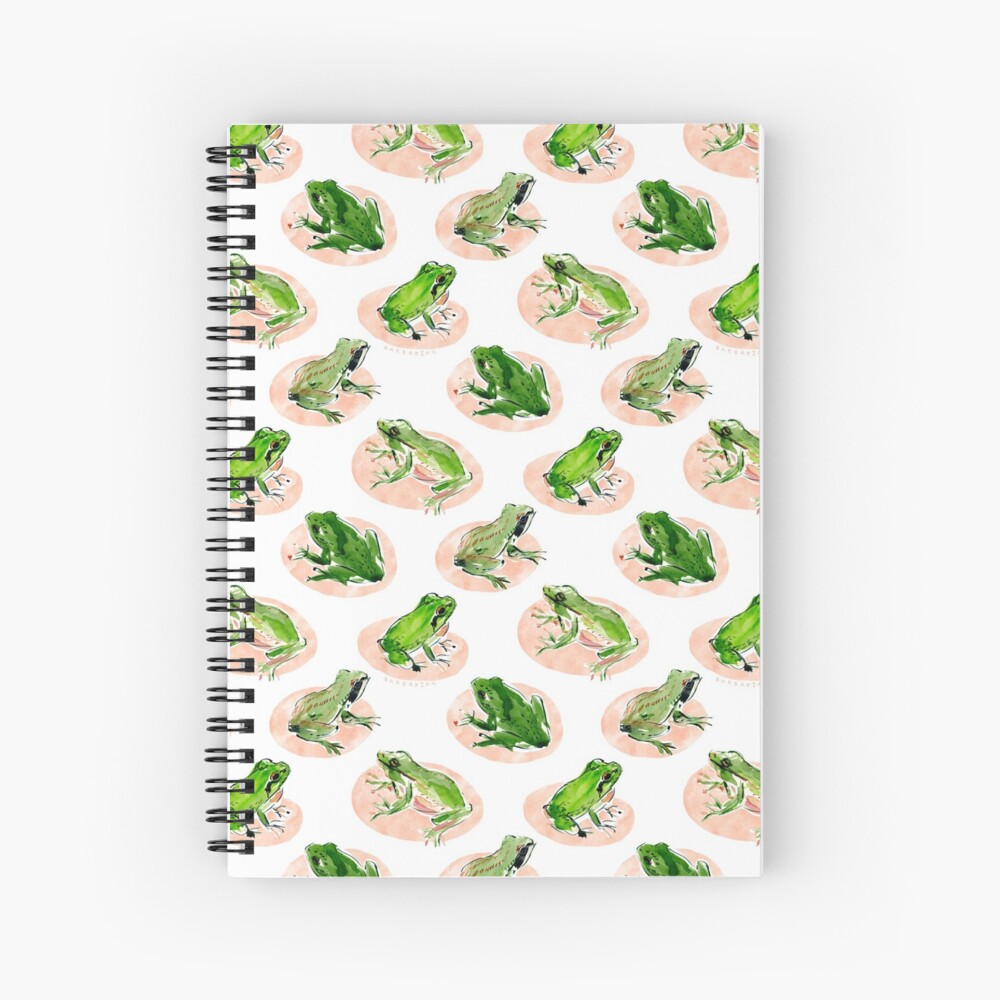 "FROG FLOAT Cute Watercolor Frogs" Spiral Notebook by Barbarian | Redbubble