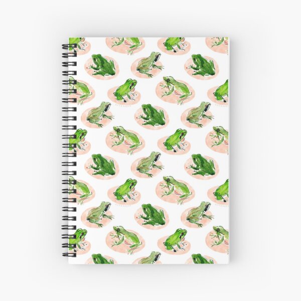"FROG FLOAT Cute Watercolor Frogs" Spiral Notebook by Barbarian | Redbubble