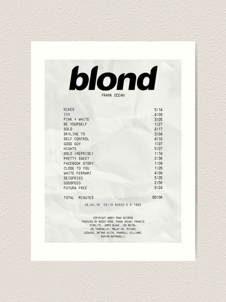 "album receipt" Art Print for Sale by jennagardnerr | Redbubble