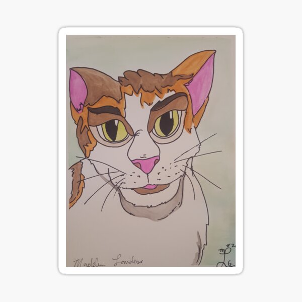 "Meet George the cat" Sticker by MaddieArt23 | Redbubble