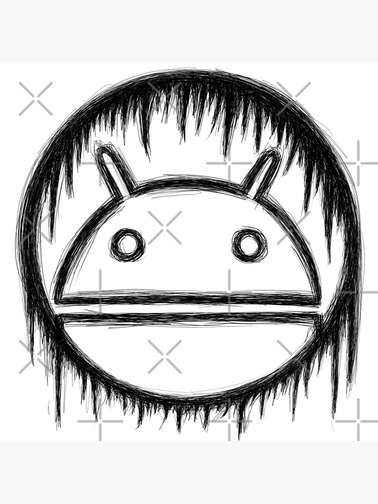 "Android logo face sketch black outline" Art Print by sfantujimmy ...