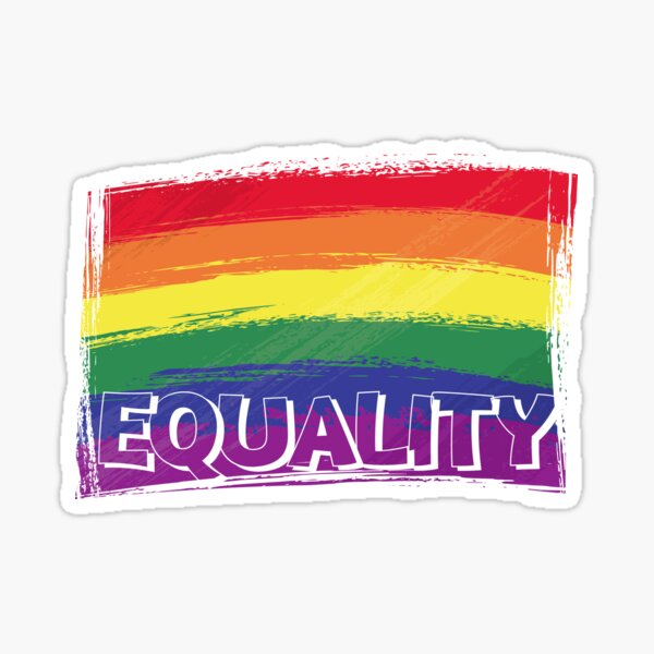"Rainbow Flag Equality, Gender Equality, LGBTQ Pride" Sticker for Sale ...
