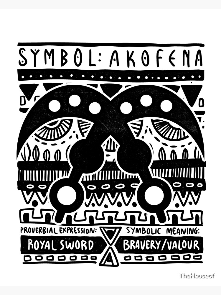 "Akofena - Ghana Adinkra Symbols (Black)" Art Print for Sale by ...